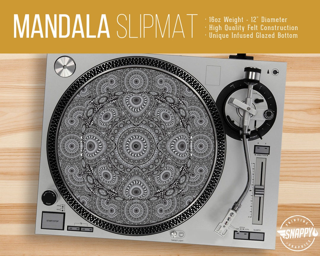 Mandala Pattern Turntable Slipmat - 12" LP Record Player, DJ Slipmat ...