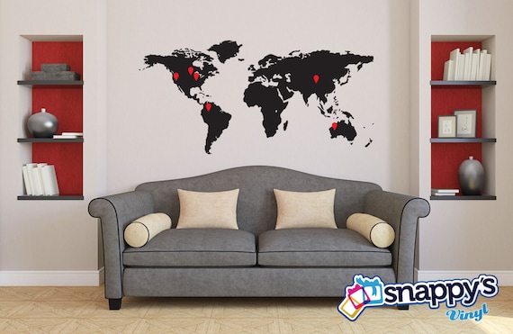 World Traveler Map Custom Vinyl Wall Decal Motivational | Etsy