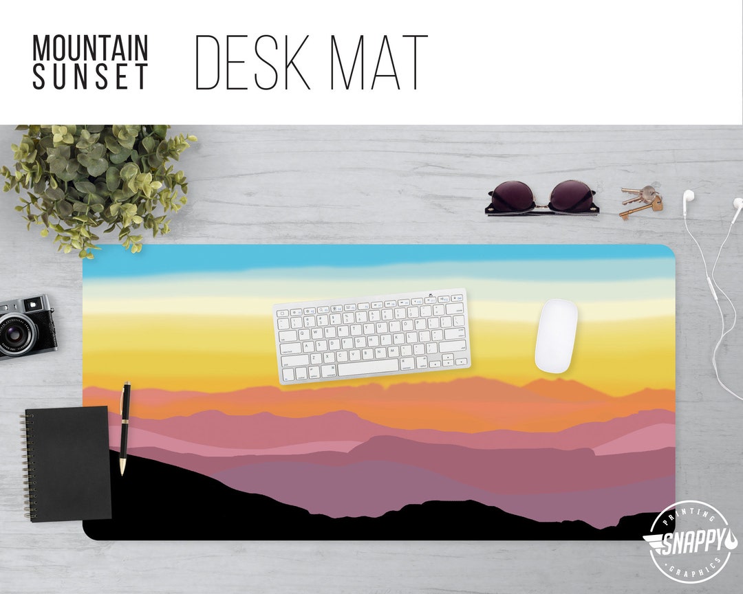 Mountain Sunset Desk Mat - 3 Sizes - High Quality Digital Print, Dye ...
