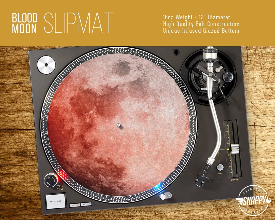 Blood Moon Photo Turntable Slipmat - 12" and 7" LP Record Player, DJ Slipmat- 16oz Felt W ...