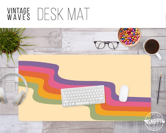 Vintage Waves Desk Mat 3 Sizes High Quality Digital Print - Etsy