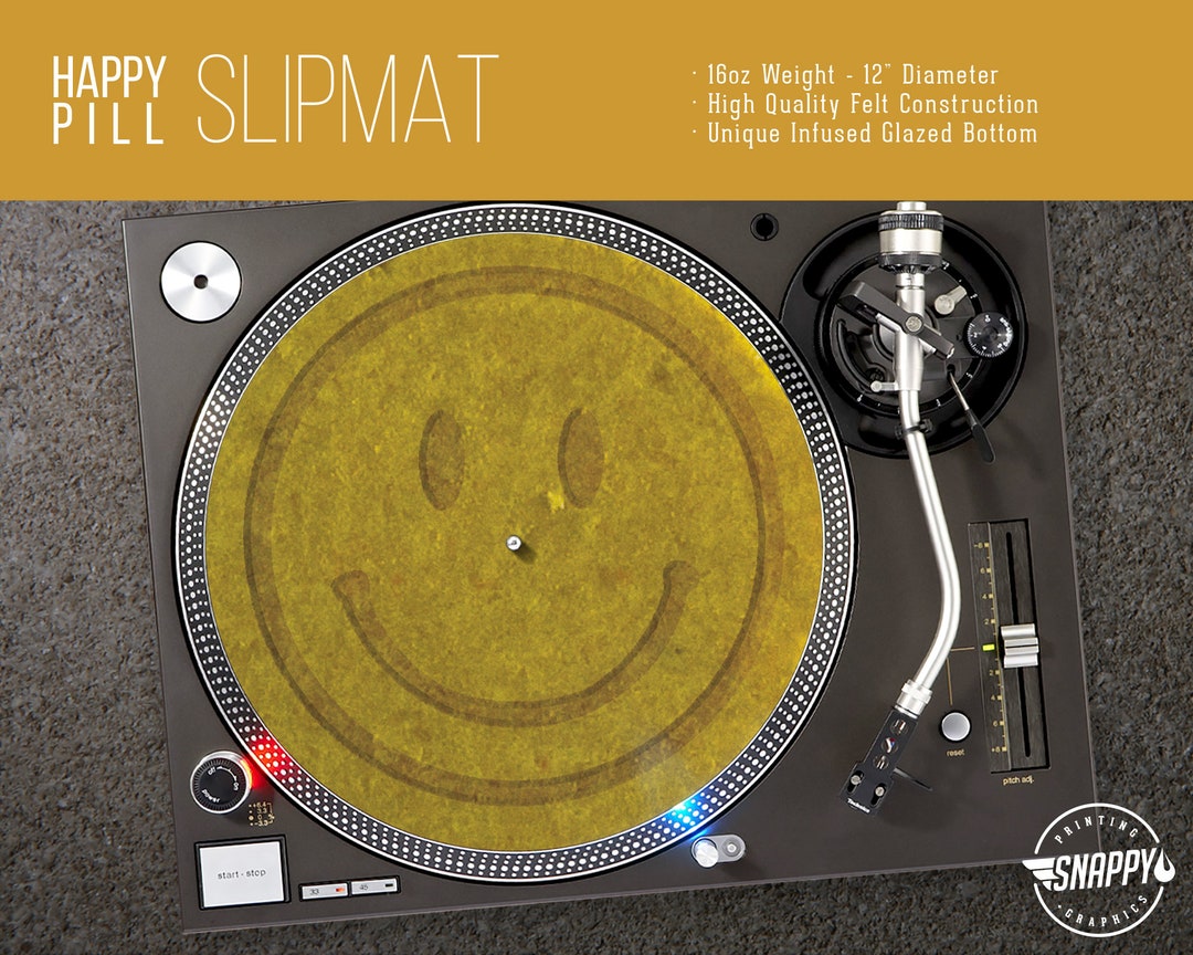 Happy Pill Turntable Slipmat - 12" and 7" LP Record Player, DJ Slipmat ...