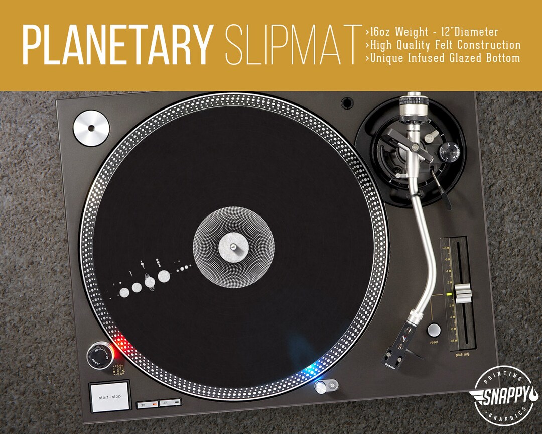Minimalist Solar System Turntable Slipmat - 12" LP Record Player DJ Pad ...