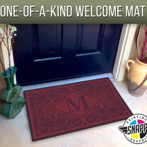 Custom Initial Monogram Welcome Mat/doormat/rug 24 X | Etsy