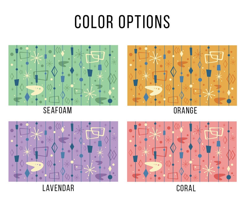 Atomic Age Pattern Desk Mat 3 Sizes Color Options High - Etsy