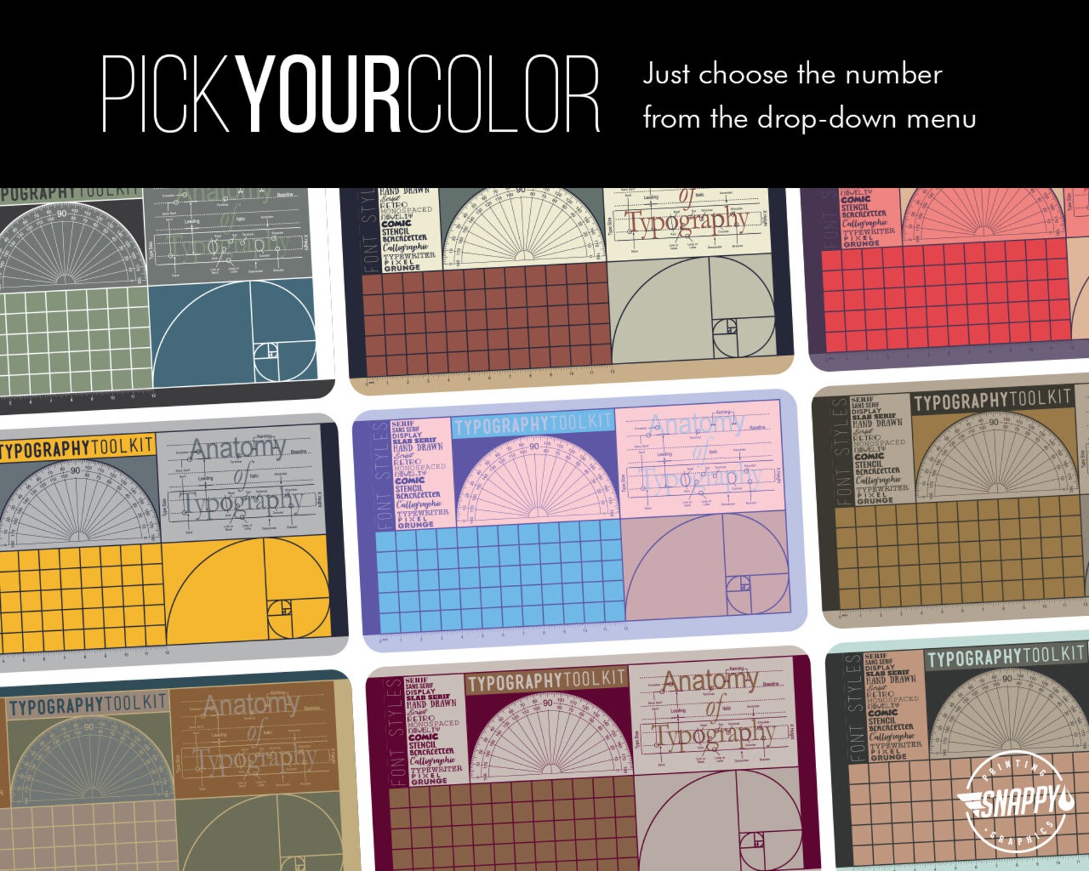 Typography Toolkit Desk Mat/extended Mousepad 12 X - Etsy