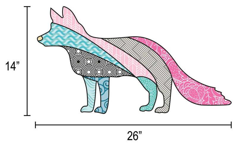 Geometric Fox Pattern Custom Vinyl Wall Art Decal Decor | Etsy