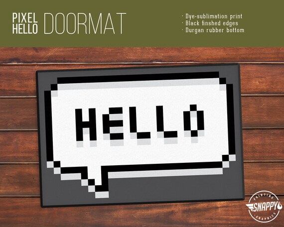 Hello 8 Bit Pixel Art Welcome Mat/doormat/rug 2 Sizes | Etsy