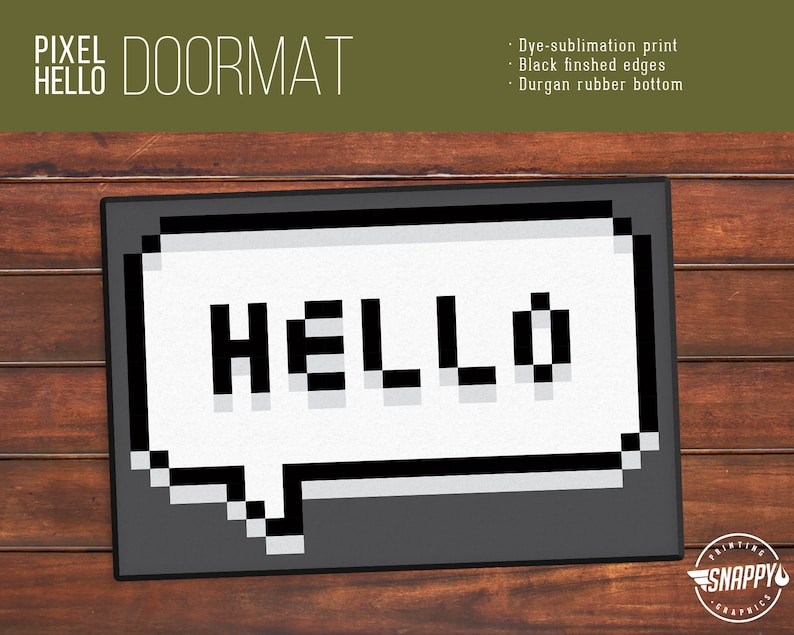 Hello 8 Bit Pixel Art Welcome Mat/doormat/rug 2 Sizes - Etsy