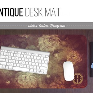 Antique Pattern Desk Mat W/ Custom Monogram - 3 Sizes - High Quality ...