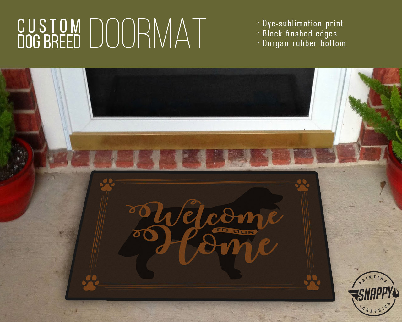 Custom Dog Breed Welcome Mat/Doormat/Rug 24 x 36 | Etsy