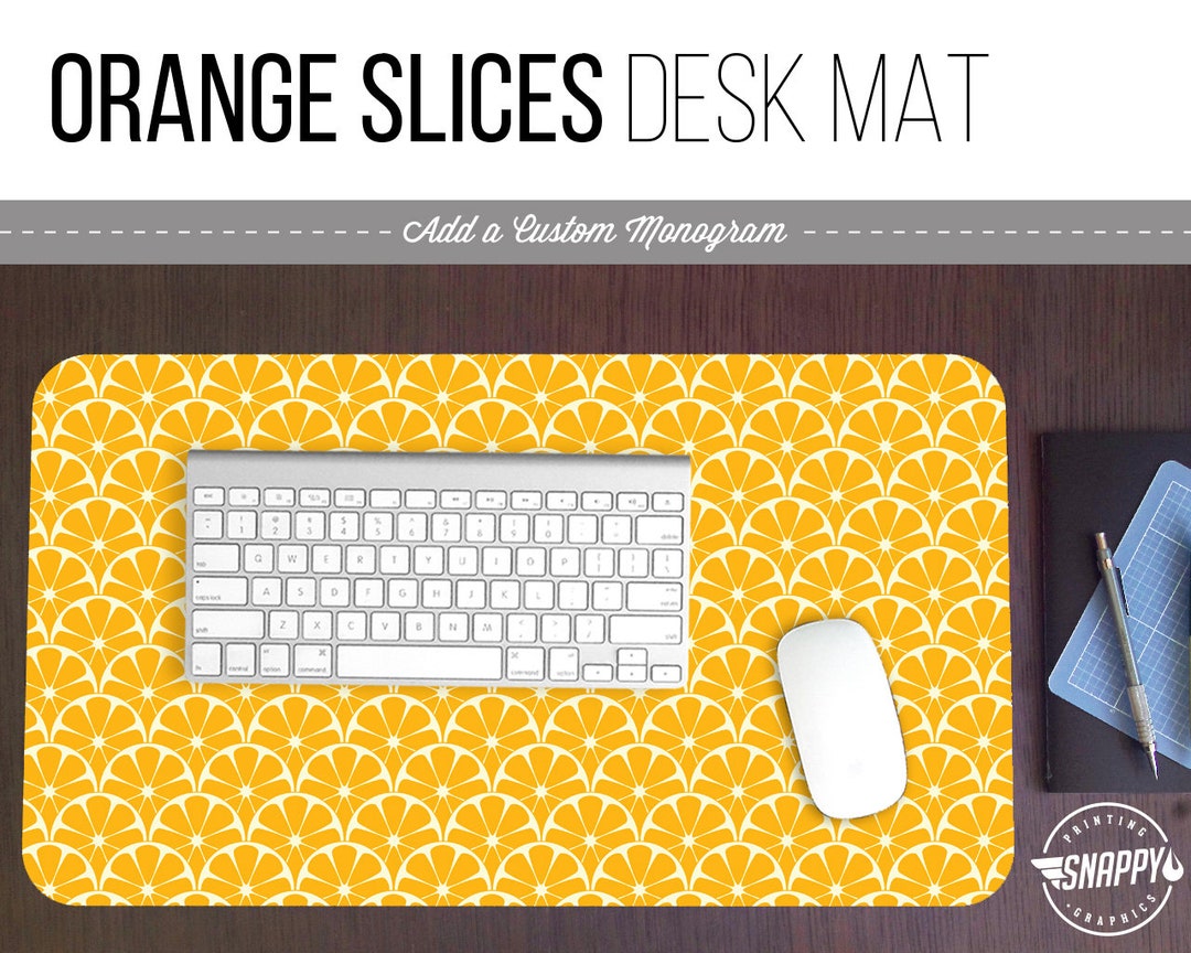 Orange Slice Pattern Desk Mat – Custom Monogram Office Accessory - Etsy
