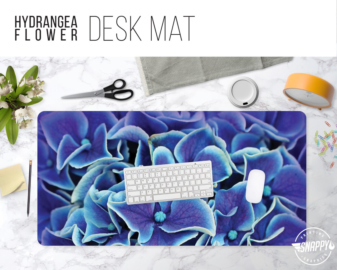 Hydrangea Flower Desk Mat - 3 Sizes - High Quality Digital Print, Dye ...