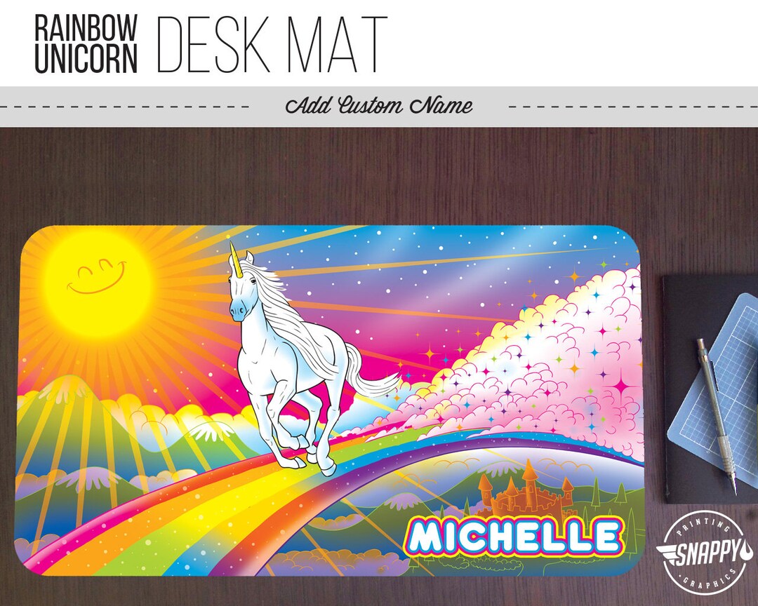 Unicorn Rainbow Desk Mat - 3 Sizes - High Quality Digital Print, Dye ...