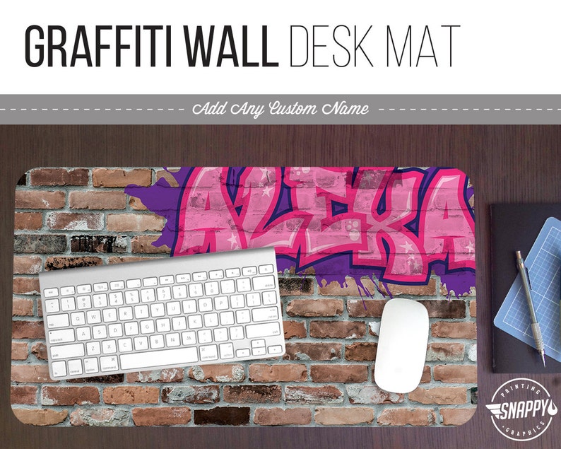 Custom Graffiti Desk Mat 3 Sizes 6 Color Schemes Male or | Etsy