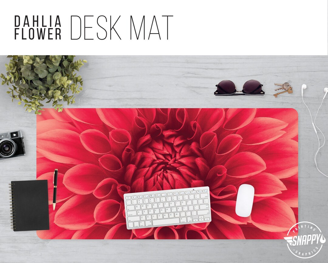 Dahlia Flower Desk Mat - 4 Colors - 3 Sizes - High Quality Digital ...