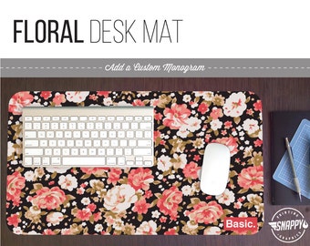 Antique Pattern Desk Mat W/ Custom Monogram 2 Sizes High | Etsy