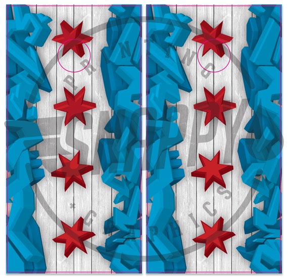 Chicago Flag Graffiti