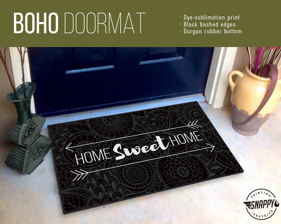 Home Sweet Home Boho Theme - Welcome Mat/doormat/rug - 24" X 36" - High ...