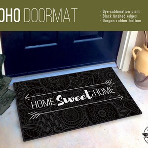 Home Sweet Home Boho Theme - Welcome Mat/doormat/rug - 24" X 36" - High ...
