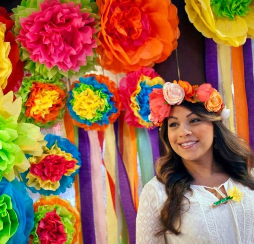 Fiesta Flower Crown - Custom Made - Frida Kahlo Crown - Frida Kahlo ...