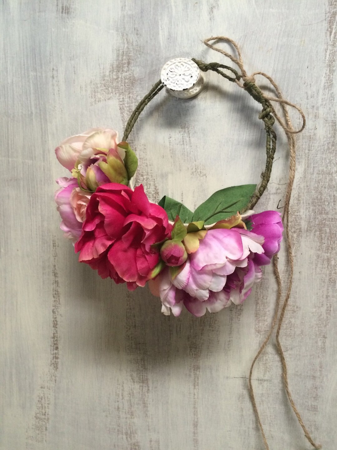 Large Front Adult Flower Crown - Bachelorette Flower Crown - Bridal ...