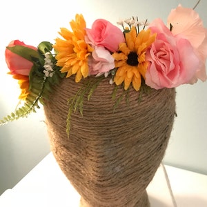 Adult Summer Flower Crown - Custom Made - Spring Flower Crown - Floral ...