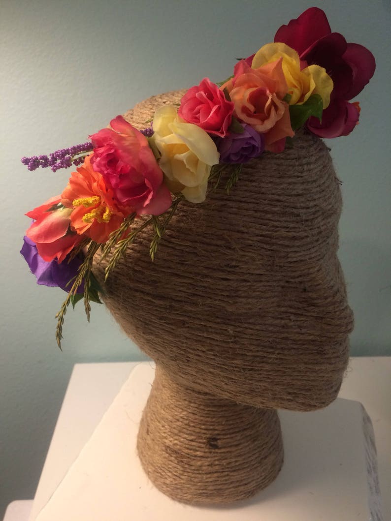 Fiesta Flower Crown Custom Made Frida Kahlo Crown Frida | Etsy