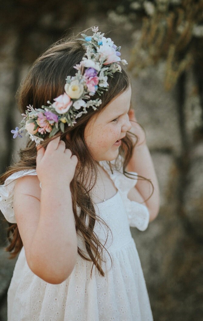 Child's Boho Flower Crown Flower crown Child's | Etsy