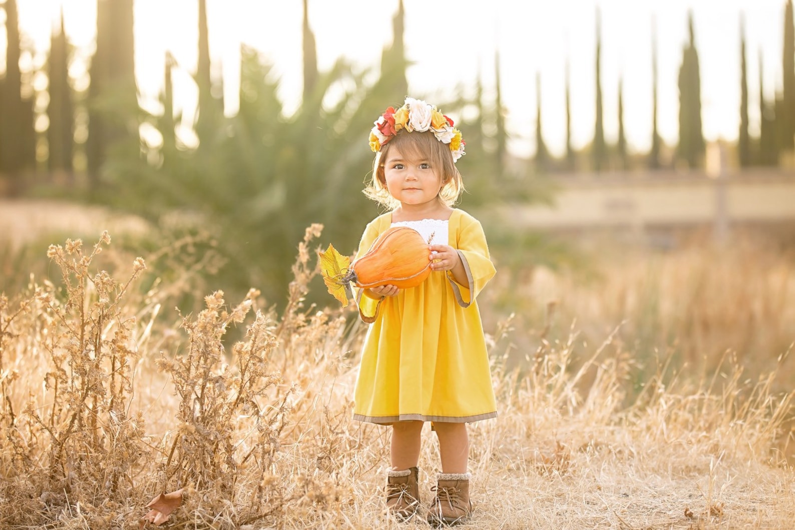 Child Autumn Flower Crown Custom Made Floral Headband - Etsy
