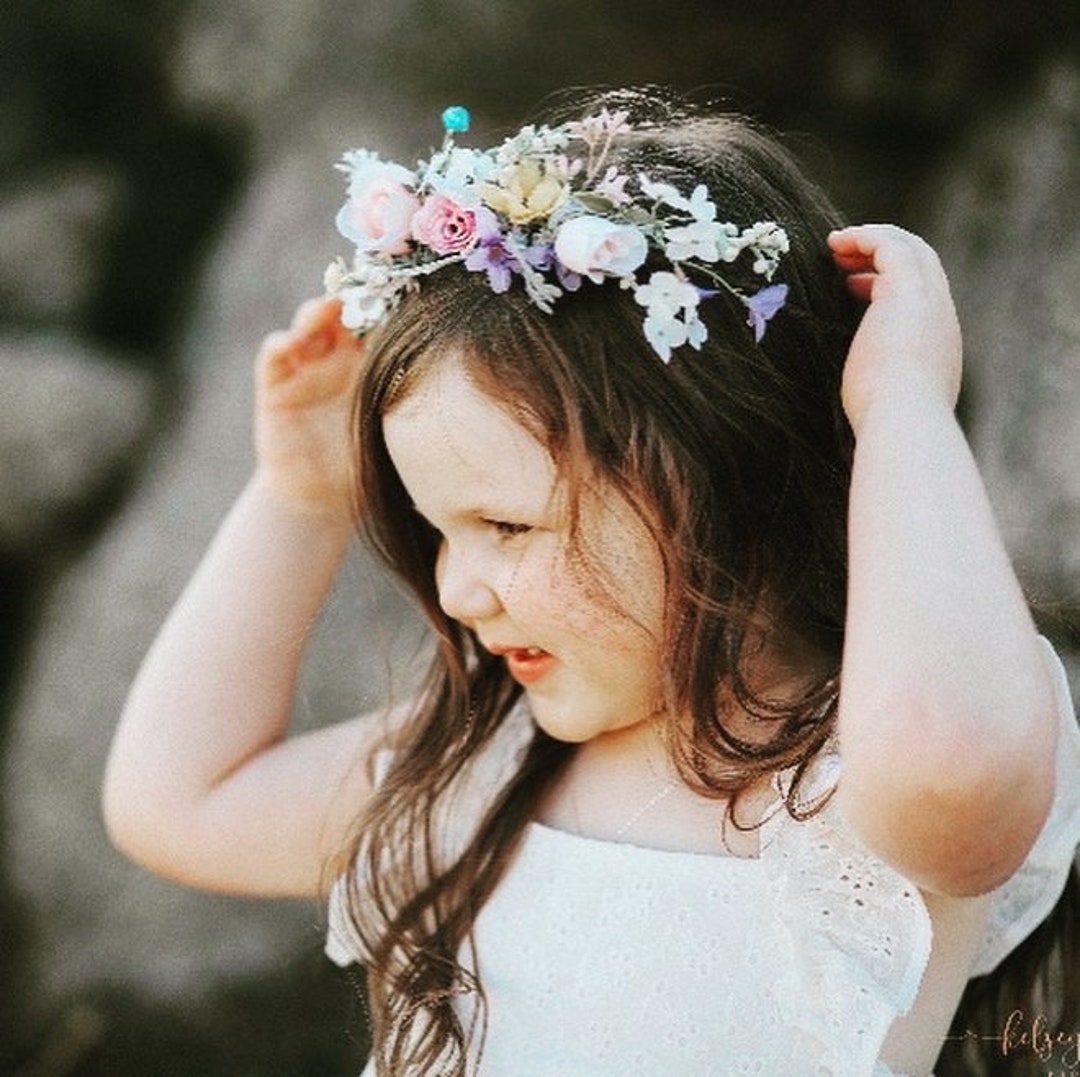 Child's Boho Flower Crown, Flower Crown, Child's Flower Crown - Etsy