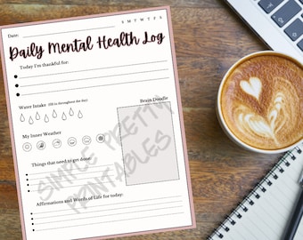 Daily Mental Health Log - Etsy