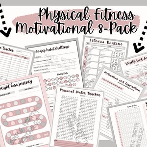 Fitness Printable Super Pack!! - Health Goals Worksheets - Minimalist ...