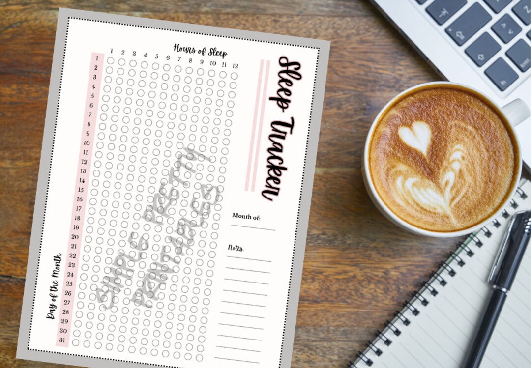 Sleep Tracker Printable - Monthly Sleep Habit Worksheet - Rest and ...
