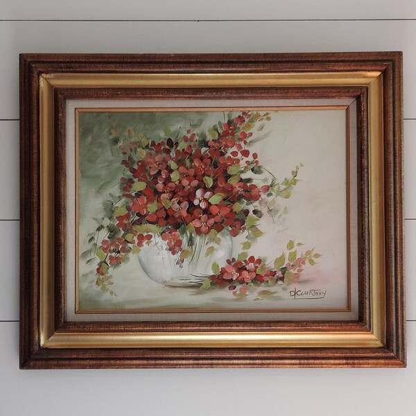 Flower in Bowl Painting Oil Vintage - Etsy