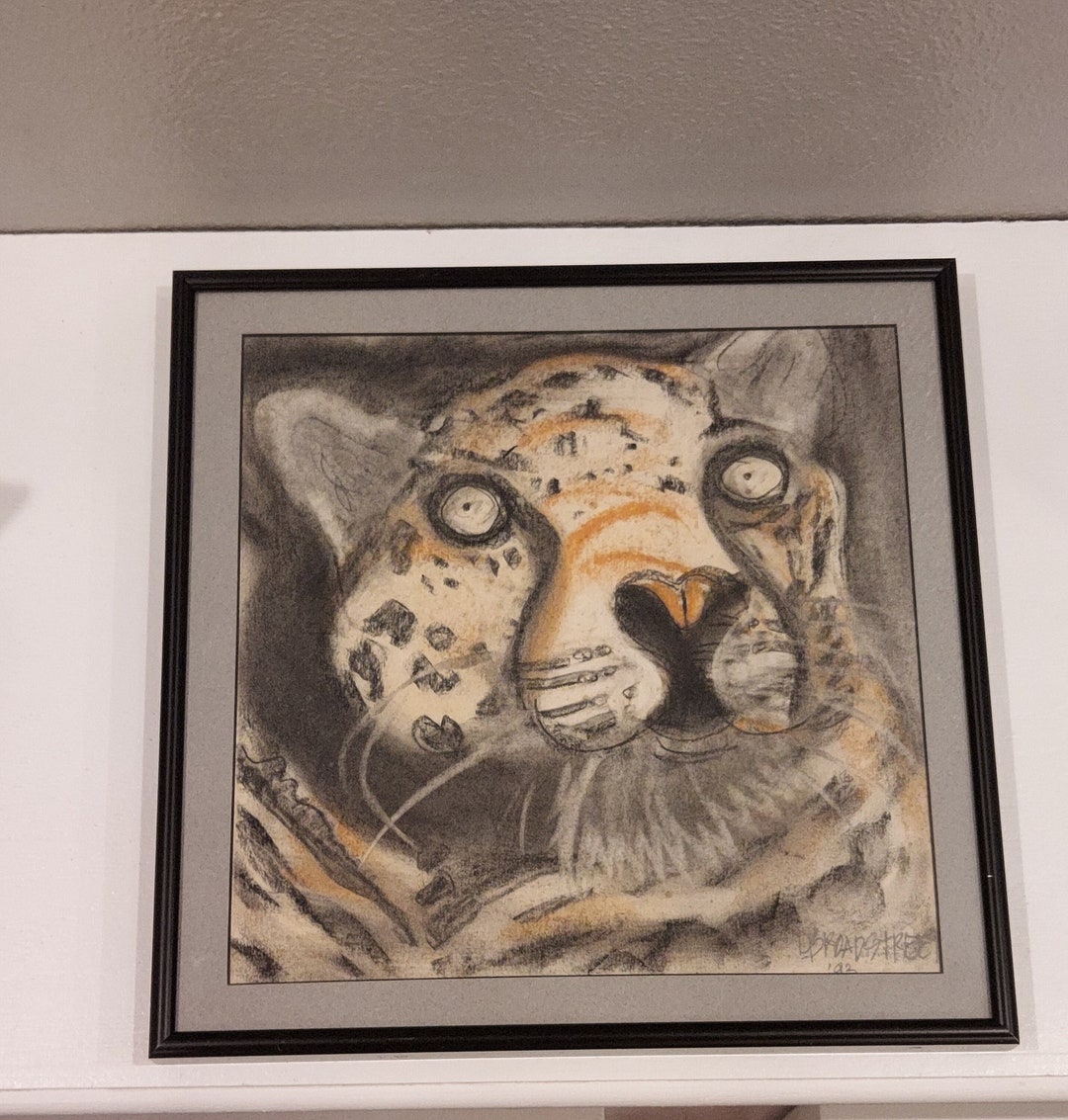 RARE 1993 Original Leopard Painting Signed Broadstreet-12 1/2" Original ...