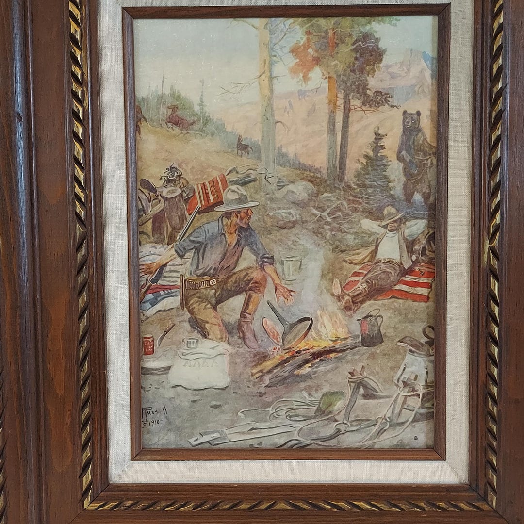 RARE VTG Painting "when Ignorance is Bliss" Signed Charles M. Russell ...