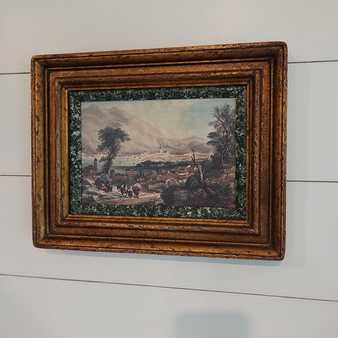 RARE 1860 Circa George Barnard Litho Mediterranean Landscape Scene Lake ...
