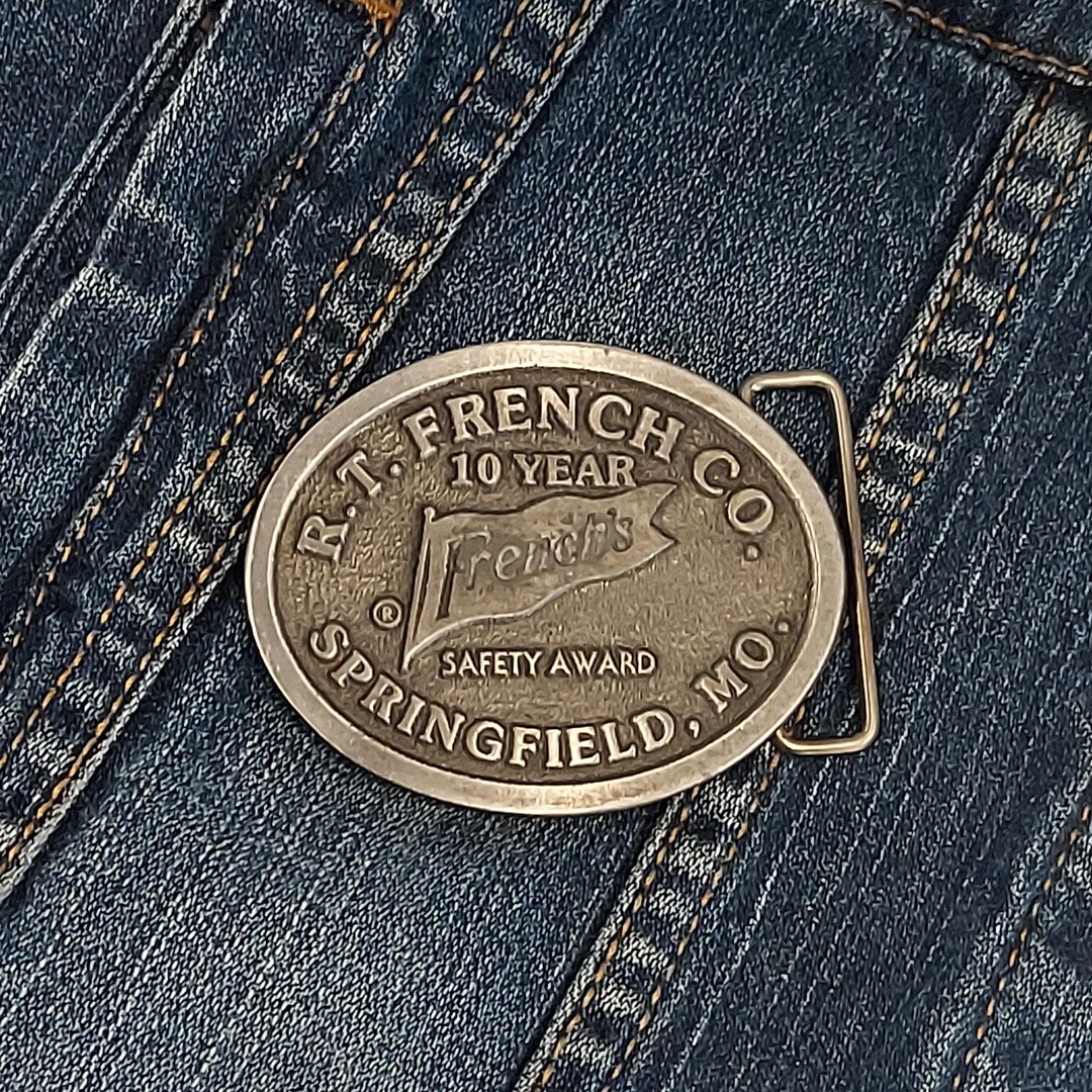 Rare French's RT French Company Belt Buckle 10 Year Safety Award ...