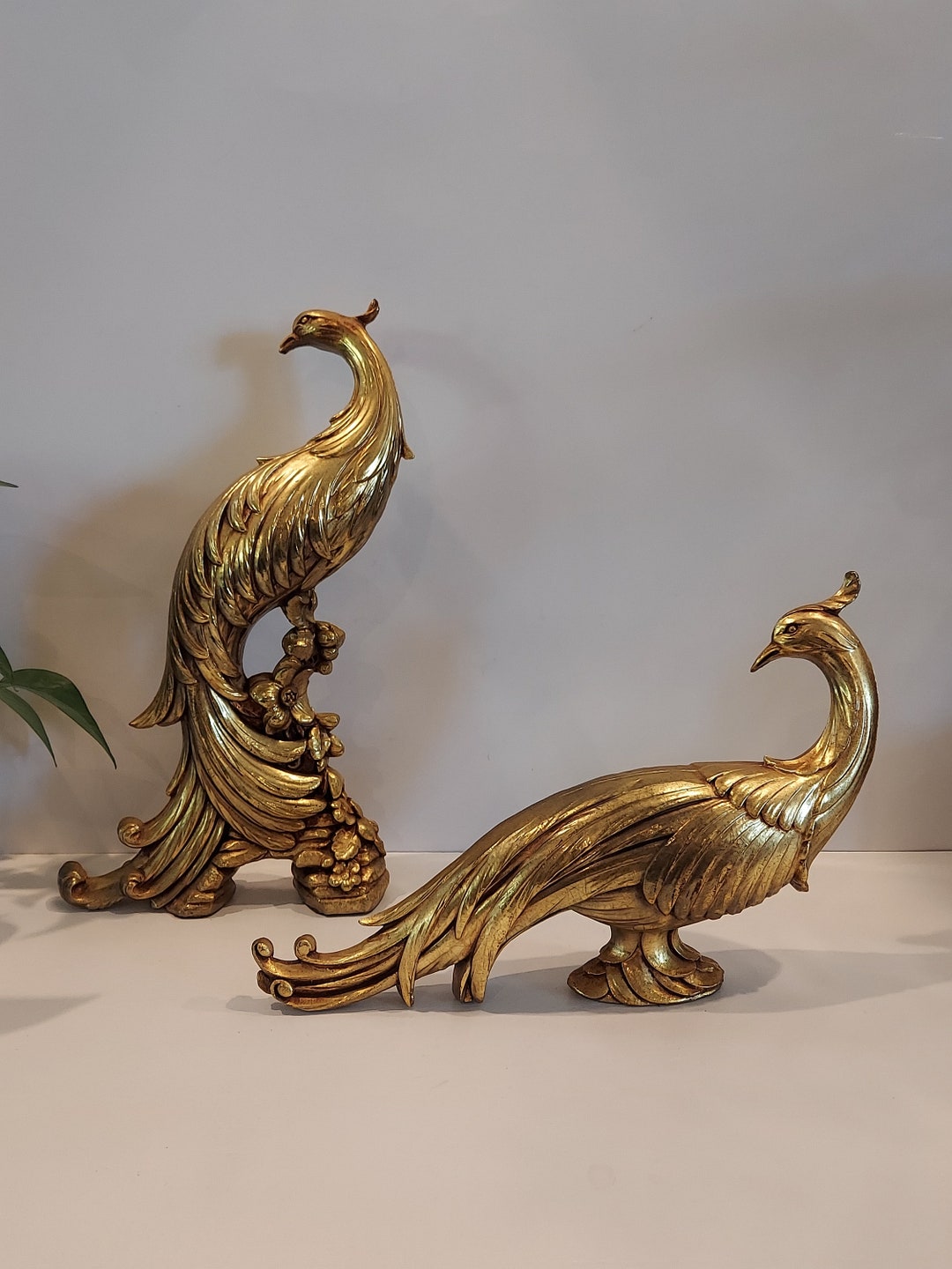 Rare Pair Mid Century Syroco Gold Pheasant Phoenix Bird - Etsy