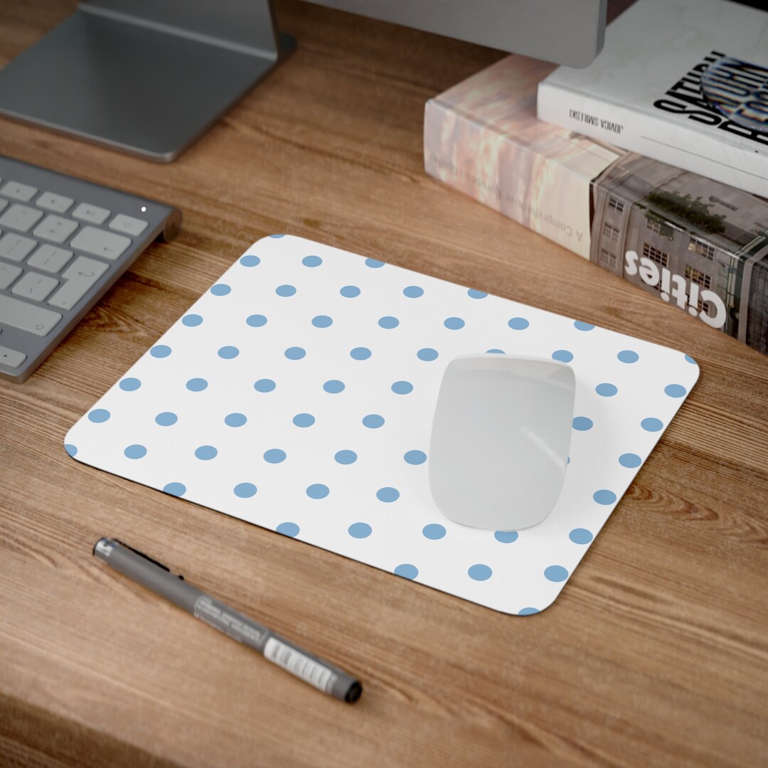 Polka Dot, Blue and White, 8.6 X 7, Desk Mouse Pad - Etsy
