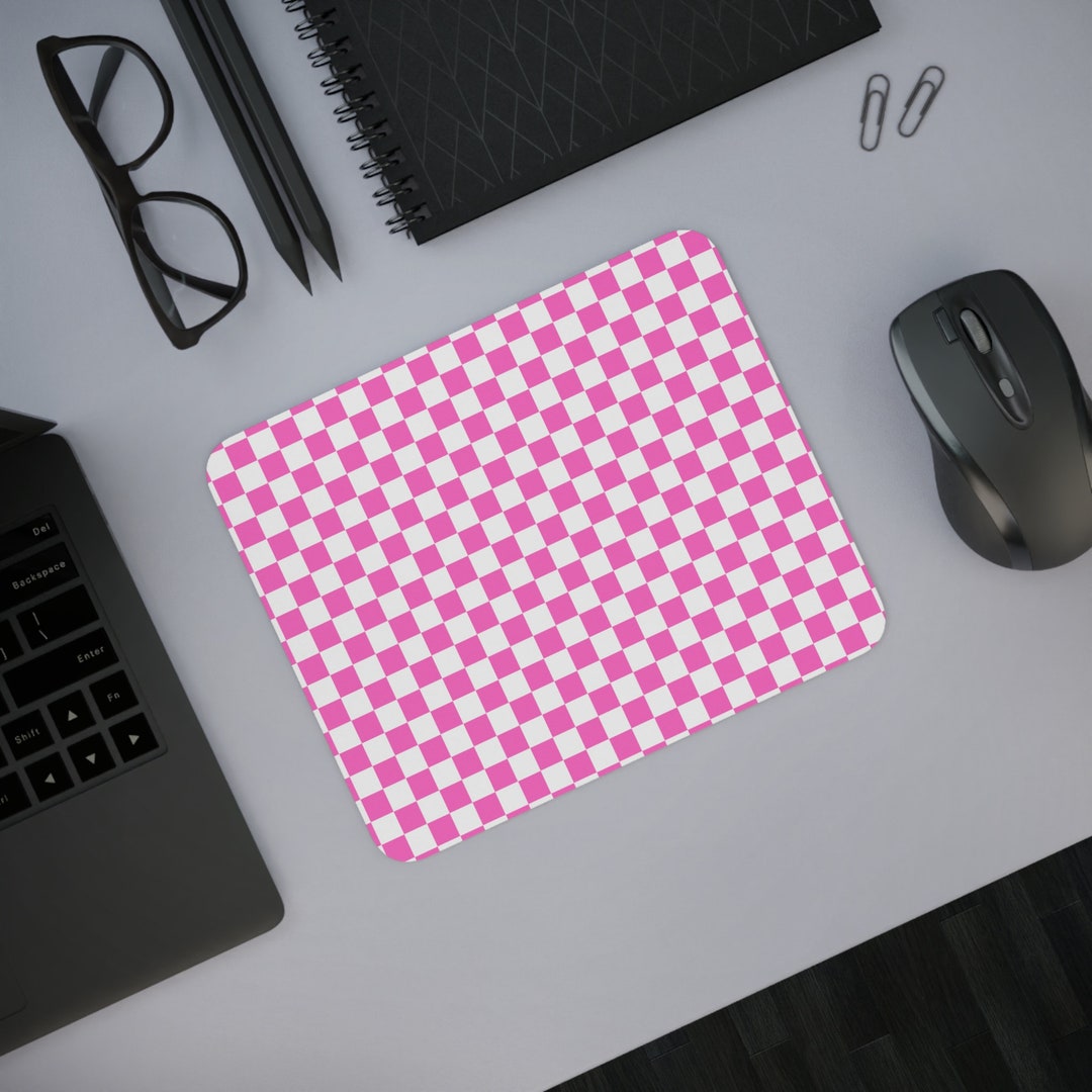 Checker, Pink and White, 8.6 X 7, Desk Mouse Pad - Etsy