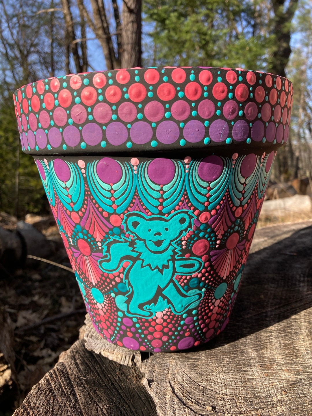 Hand Painted Jerry Bear Flower Pot - Etsy