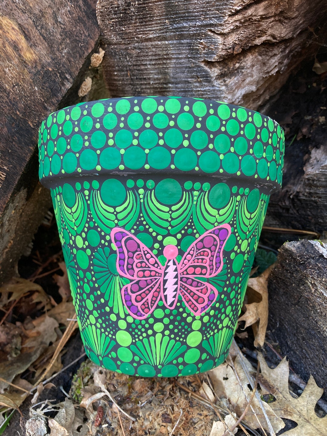 Hand Painted Butterfly Bolt Flower Pot - Etsy