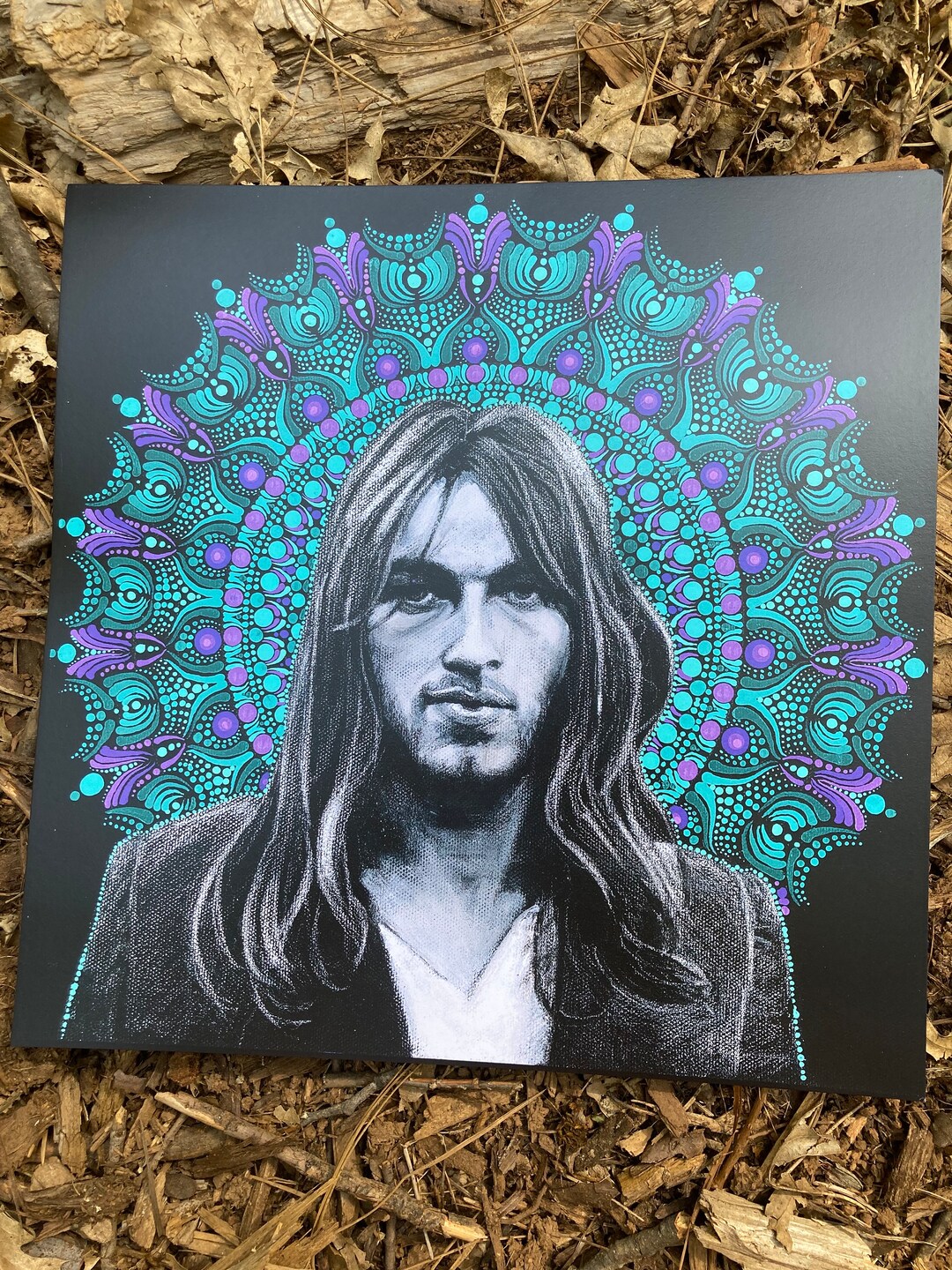 Pink Floyd David Gilmour Mandala Painting - Print - Etsy