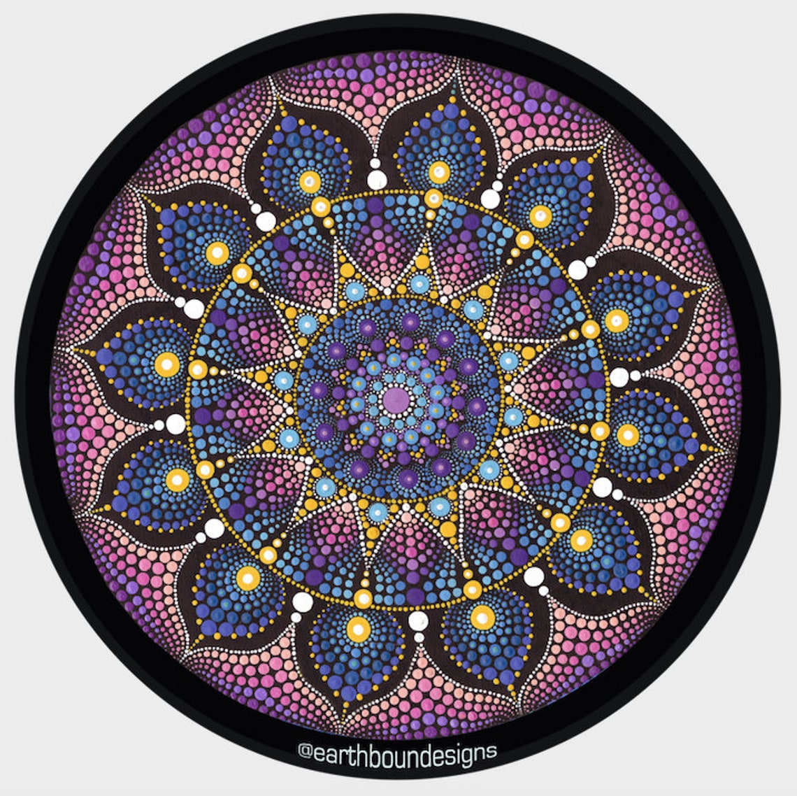 Original Pink Mandala Dot Art Sticker - Etsy