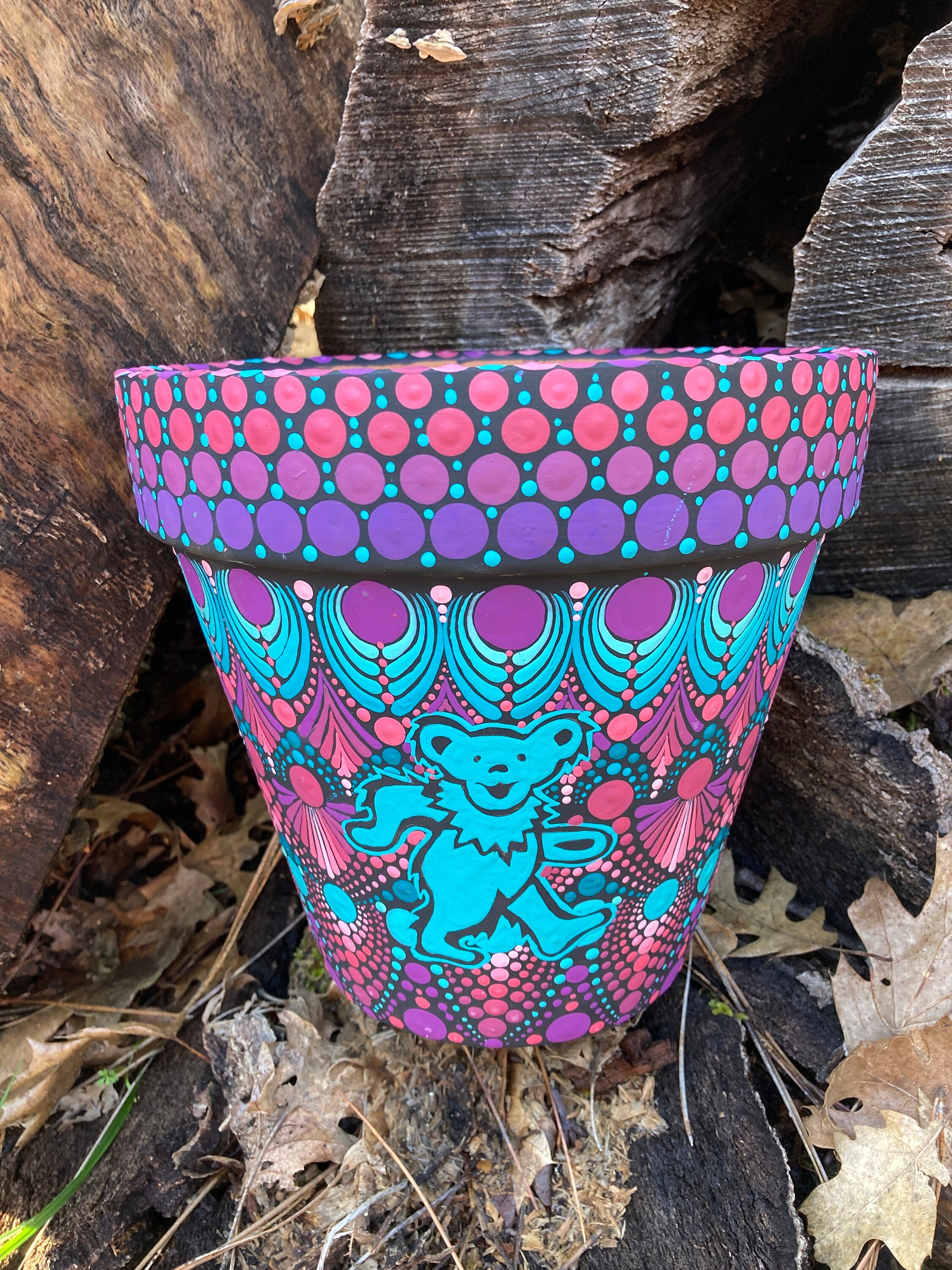Hand Painted Jerry Bear Flower Pot - Etsy