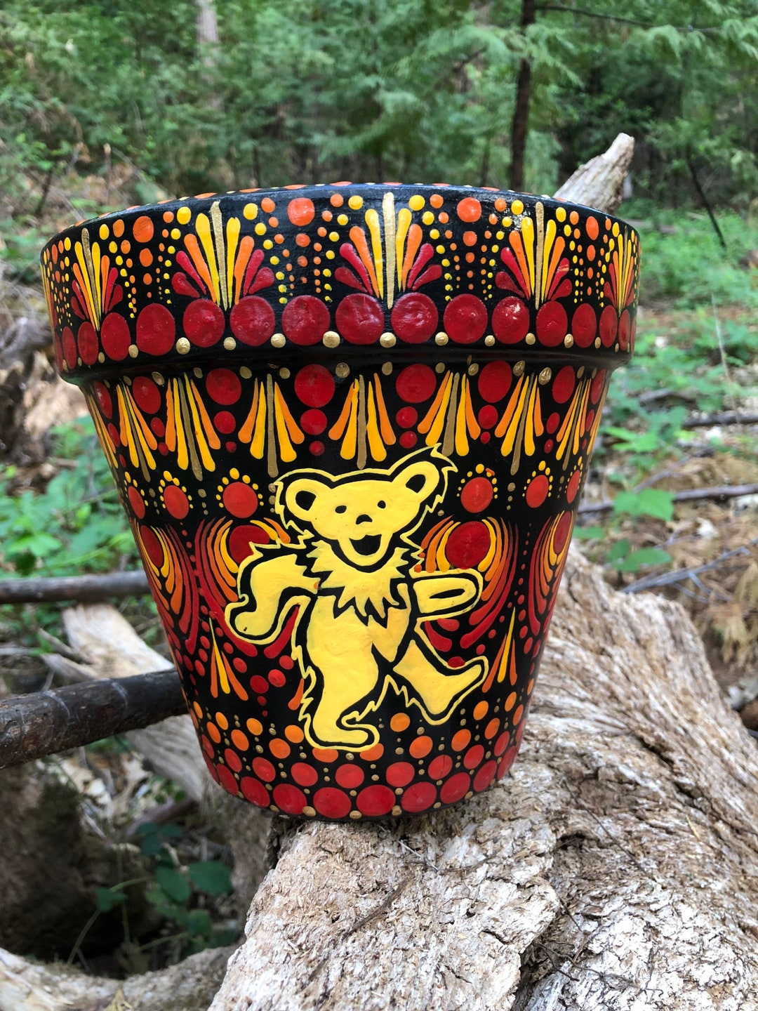 Hand Painted Jerry Bear Flower Pot - Etsy