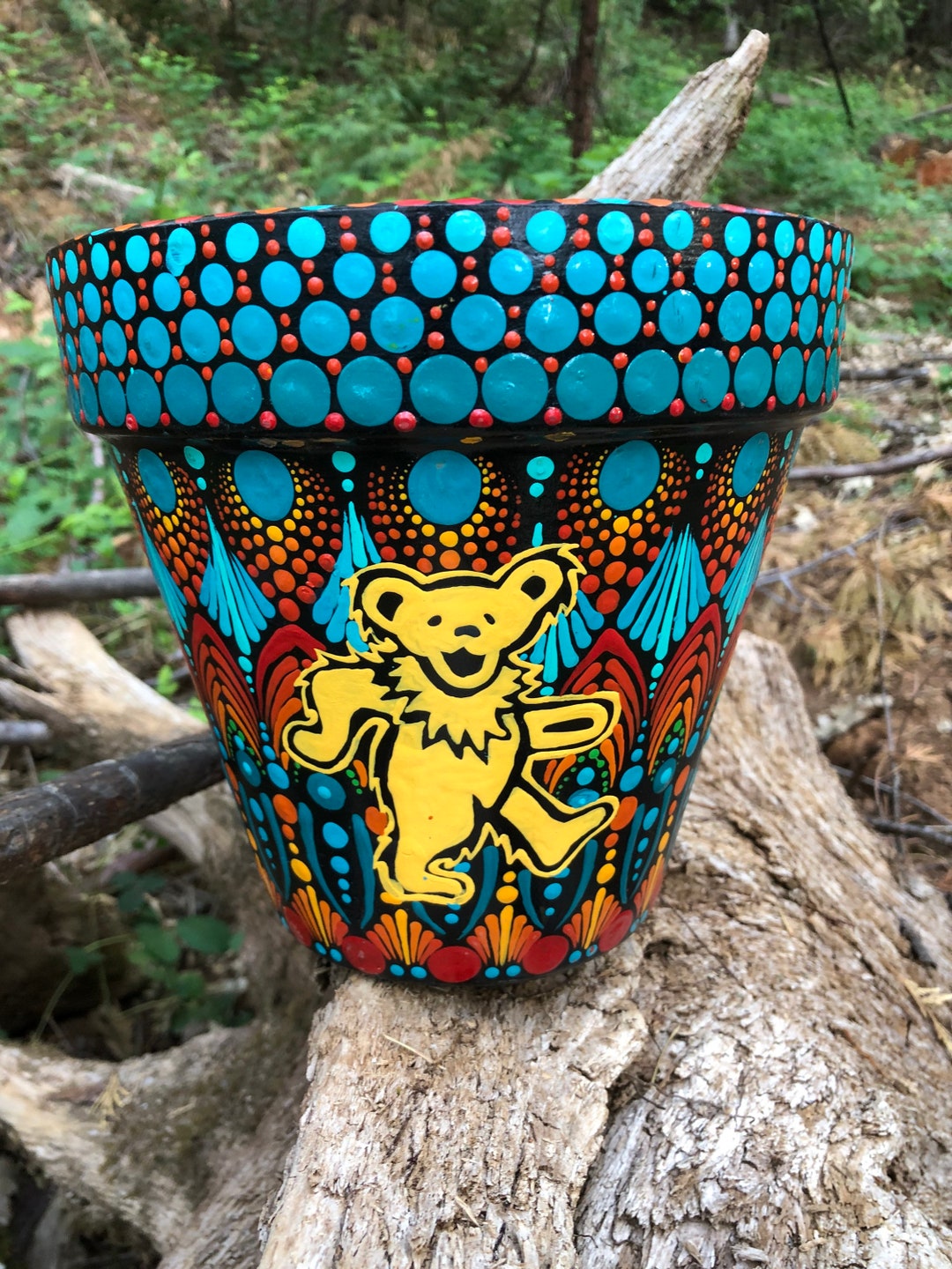 Hand Painted Jerry Bear Flower Pot - Etsy