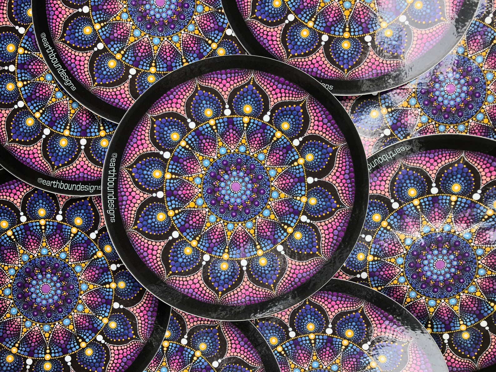 Original Pink Mandala Dot Art Sticker - Etsy